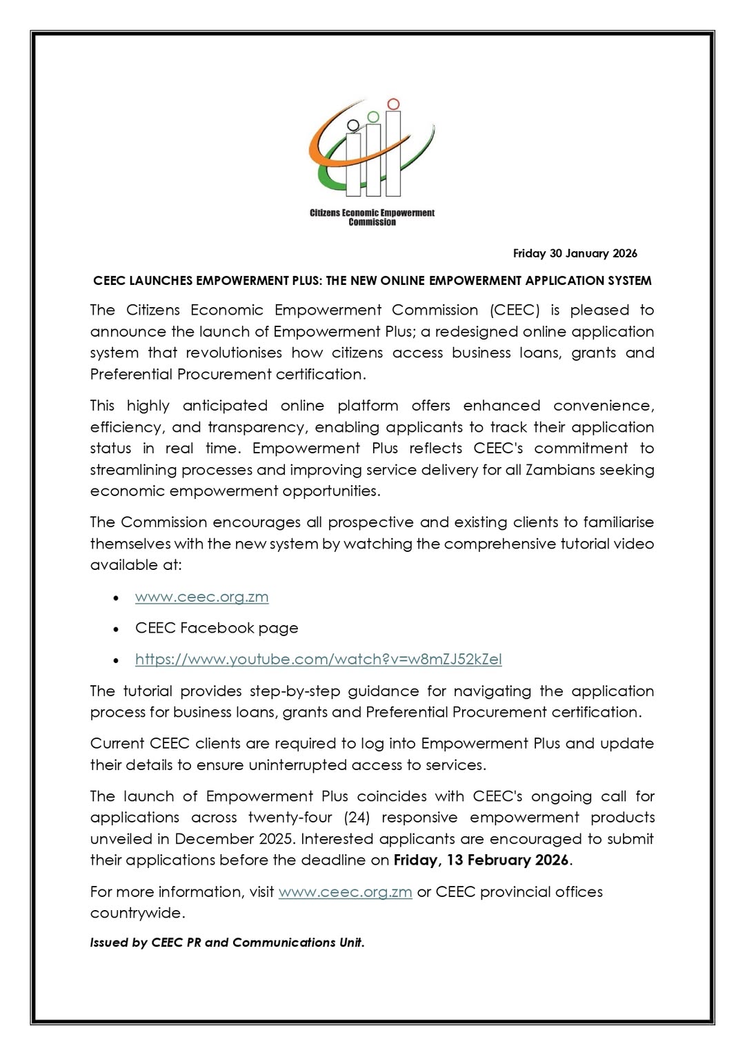 CEEC Launches Empowerment Plus Online Application Platform - Techtrends ...